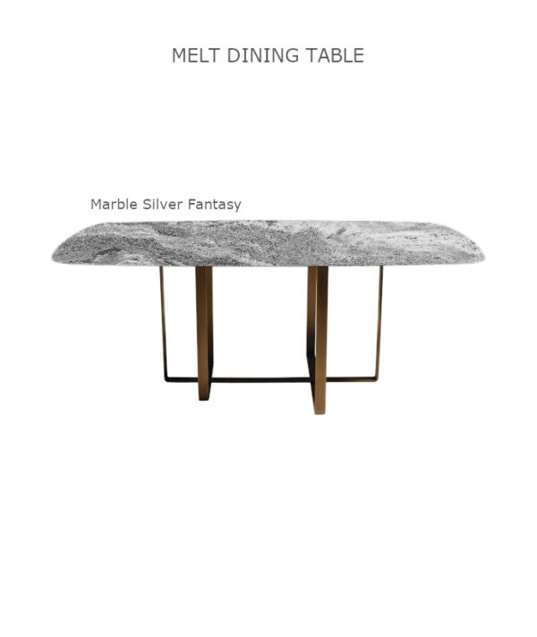 MELT DINING TABLE, MARBLE SILVER FANTASY - casa.milanoint