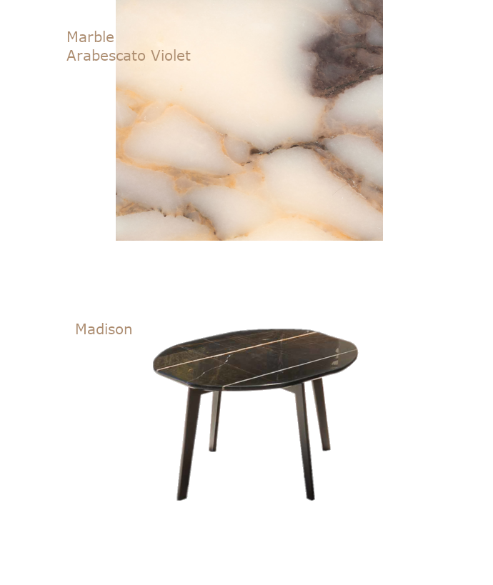 MADISON COFFEE TABLE, ARABESCATO VIOLET, 88CM – casa.milanoint